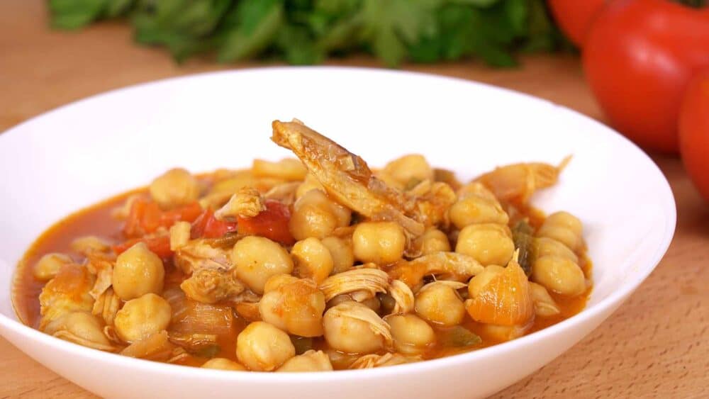 Garbanzos con pollo - Cocina Casera y Facil